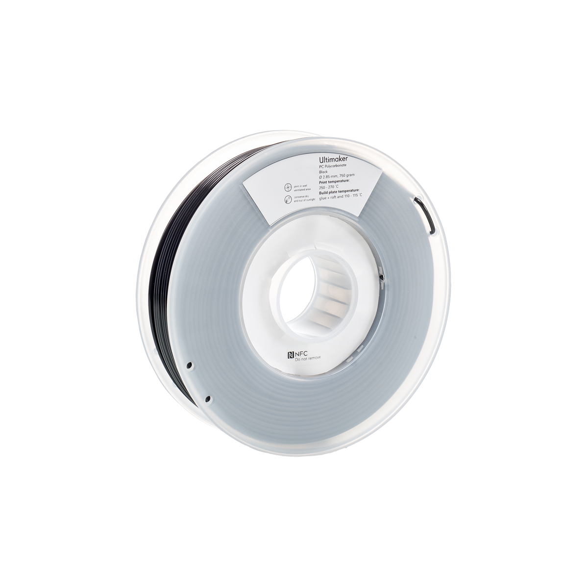 Ultimaker PC (Polycarbonate) Black Filament | 2.85mm | 750g | 3DGBIRE Ltd