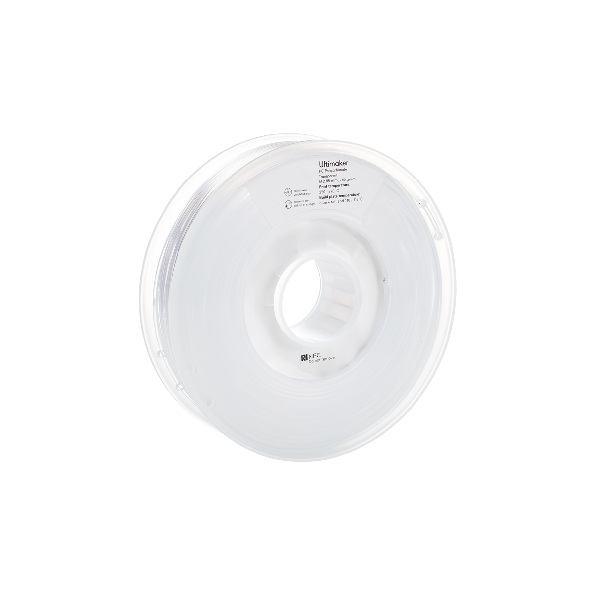 Ultimaker PC (Polycarbonate) Transparent Filament | 2.85mm | 750g ...